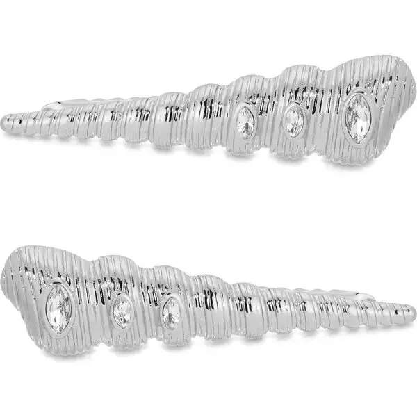 Ettika Shell Barrettes 2 Pack - Silver