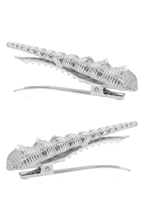 Ettika Shell Barrettes 2 Pack - Silver