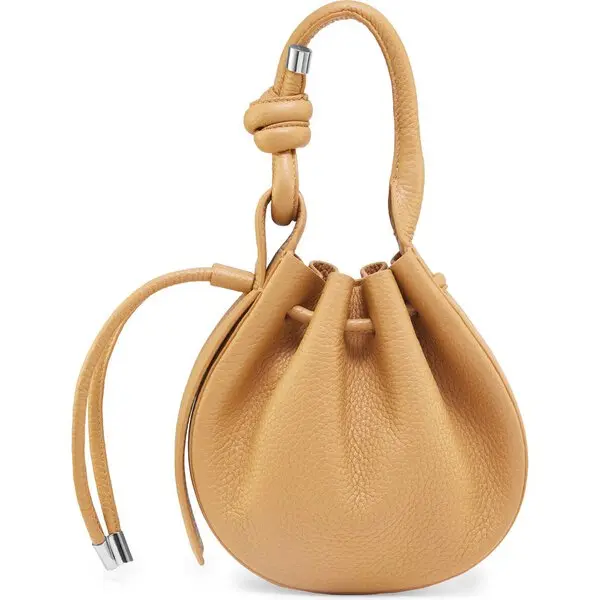 BEHNO Mini Ina Pebble Leather Crossbody Bag - Bisque