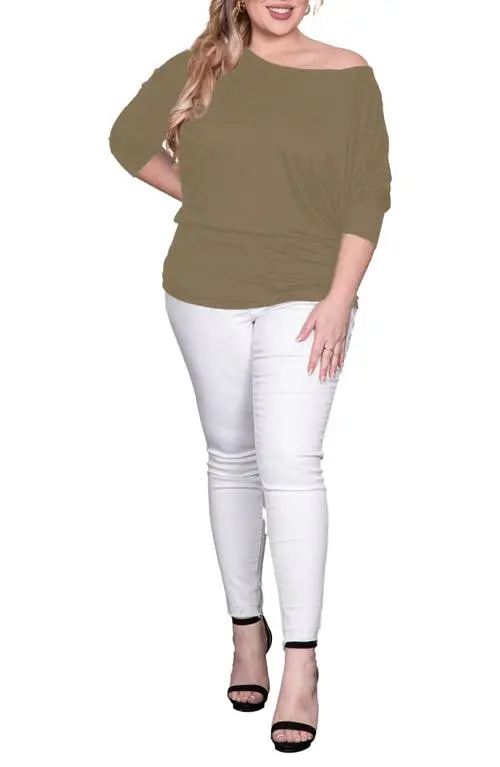 STANDARDS & PRACTICES Dolman Sleeve Stretch Modal Top - Olive