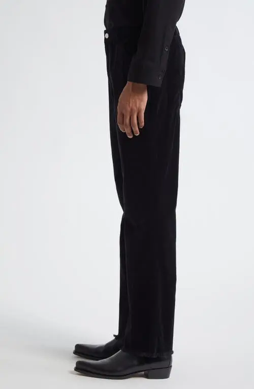 MIDNIGHT RODEO Frayed Hem Velvet Bootcut Pants