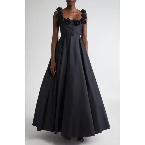 新品◇定価30万◼️Giambattista Valli ブラックドレス Buy Giambattista Valli Rose Trim Fit & Flare Dress - Black At 60