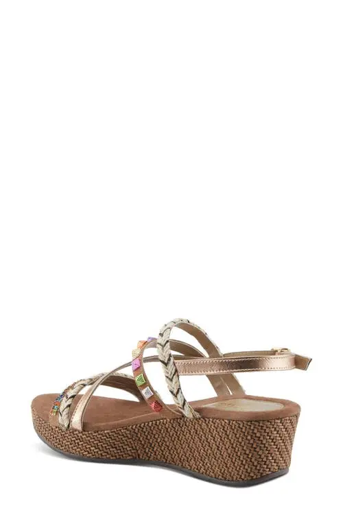 SPRING STEP SHOES Hugbug Wedge Sandal - Tan Multi