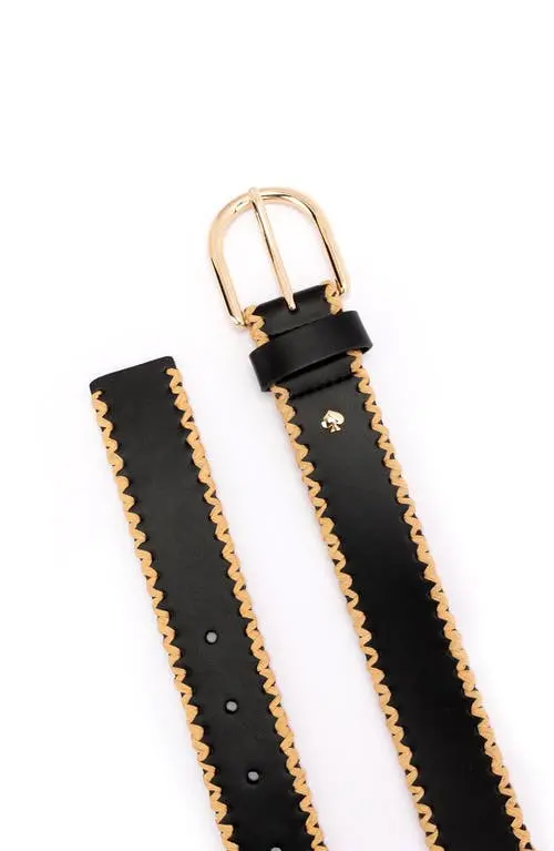 Kate Spade New York Straw Edge Leather Belt