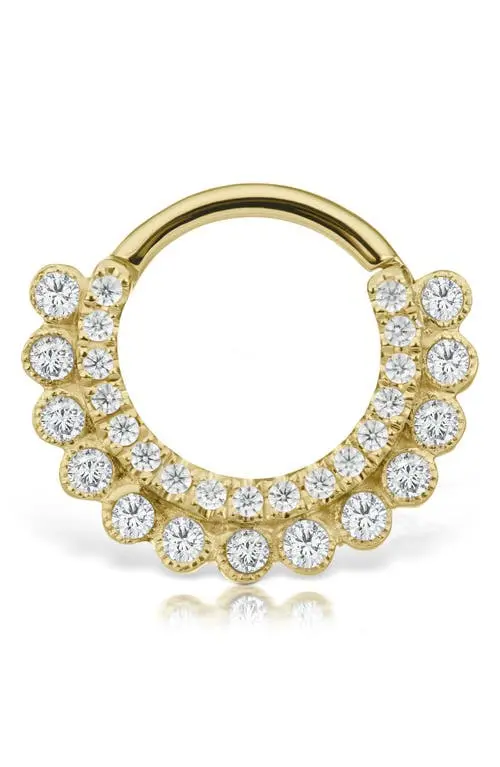 MARIA TASH Diamond Aspara Single Clicker Hoop Earring - 18k Yellow Gold/ Diamond