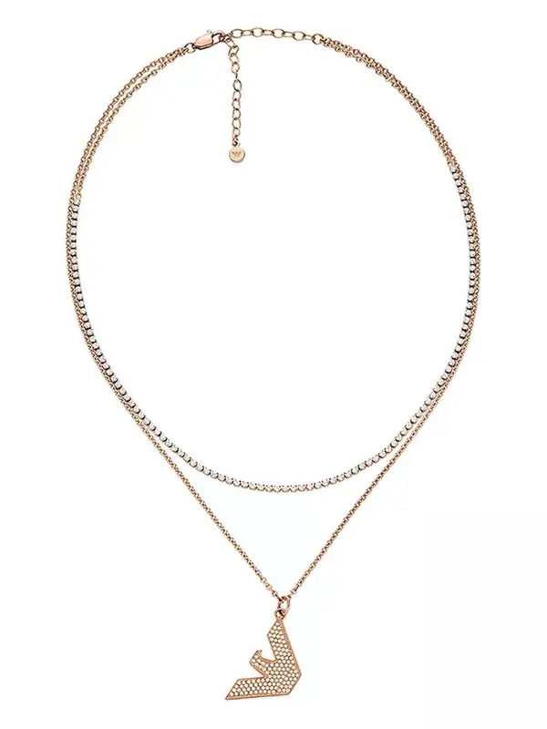 Emporio Armani Logo-charm Necklace - Pink