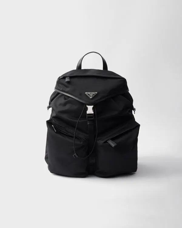 Prada Re-nylon And Leather Backpack - Black