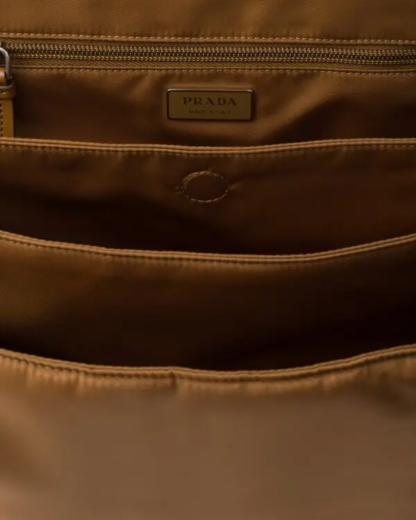 Prada Large Padded Re-nylon Shoulder Bag - Brown