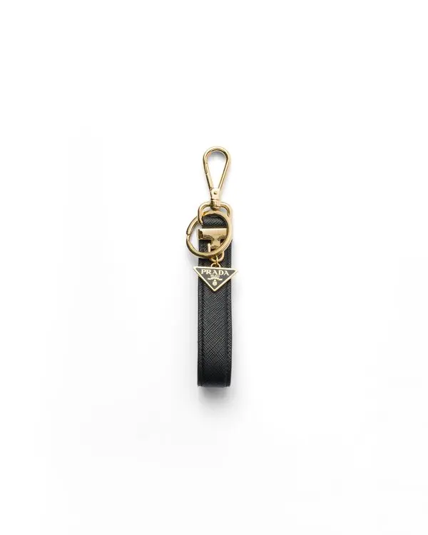 Prada Saffiano Leather Key Ring - Black