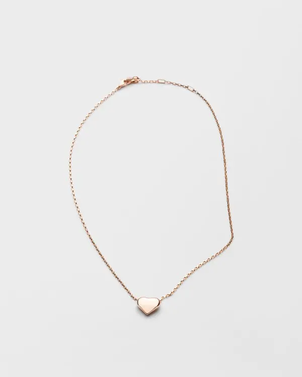 Prada Eternal Gold Nano Heart Necklace - Rose Gold