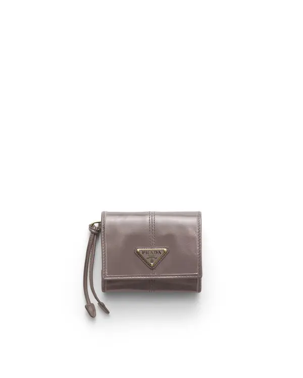 Prada Small Leather Wallet - Grey
