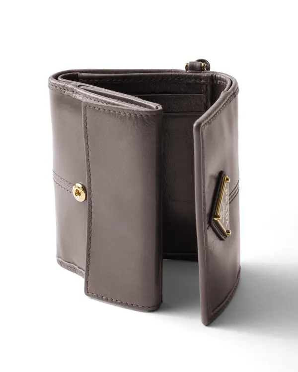 Prada Small Leather Wallet - Grey