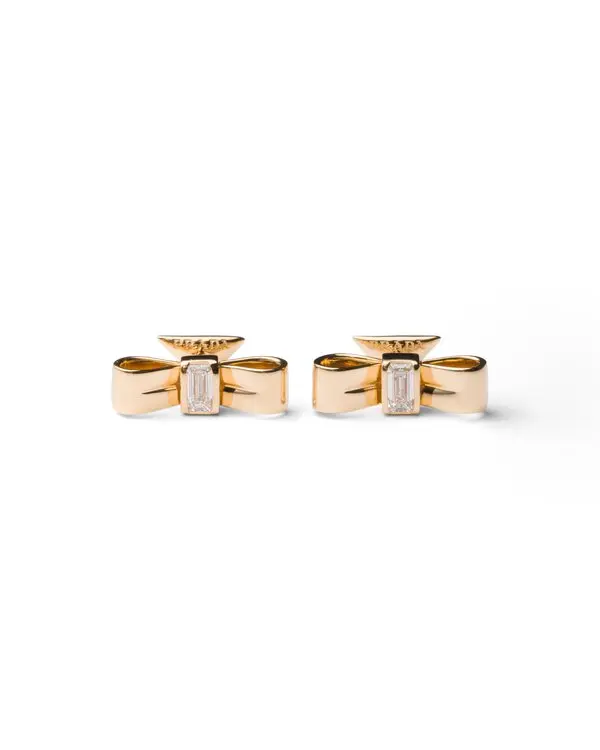 Prada Eternal Gold Bow Earrings - Gold/silver