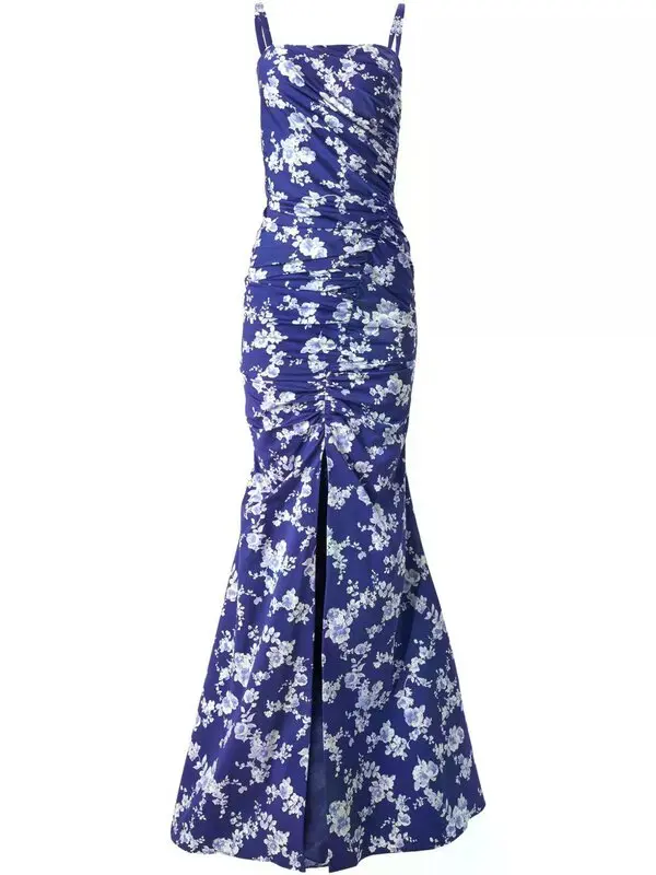 Carolina Herrera Floral-print Gathered Gown