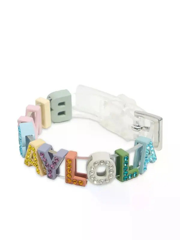 Bimba Y Lola Logo-lettering Crystal Bracelet - Pink
