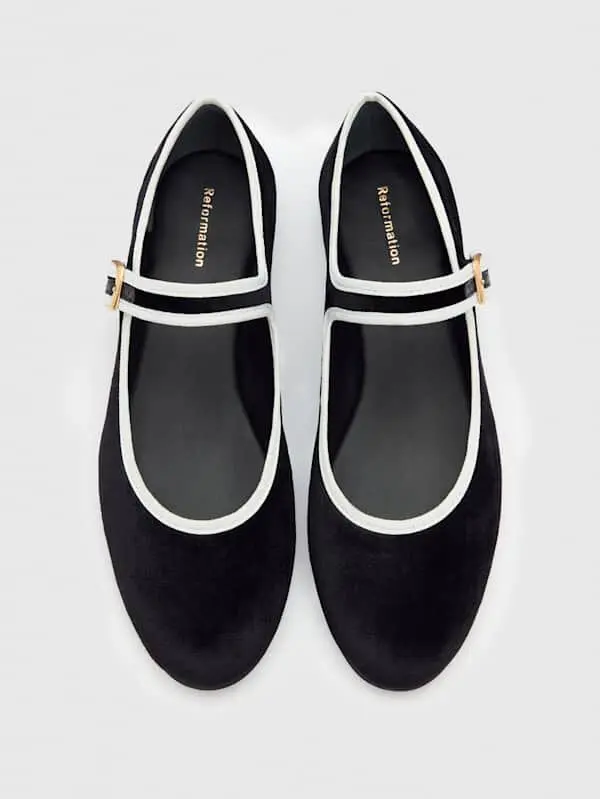 REFORMATION Tilly Ballet Flat - Black