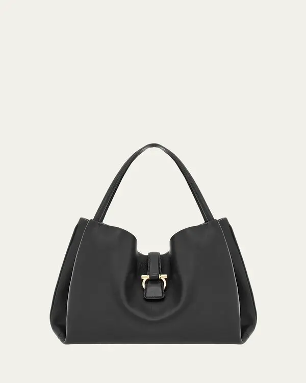 FERRAGAMO Origami Hobo Tote - Nero