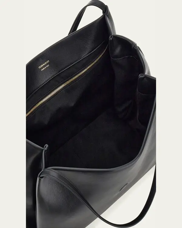 FERRAGAMO Origami Hobo Tote - Nero