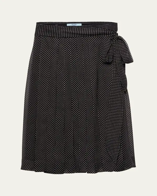 Prada Pleated Chiffon Skirt - Nero