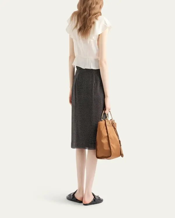 Prada Pleated Chiffon Skirt - Nero