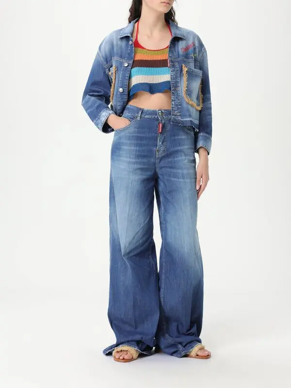 Dsquared2 Striped Halterneck Cropped Top