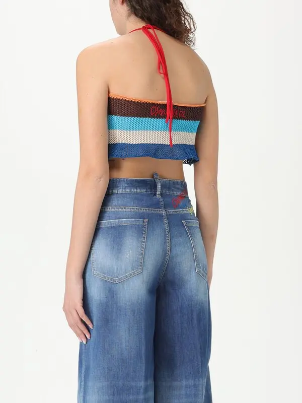 Dsquared2 Striped Halterneck Cropped Top