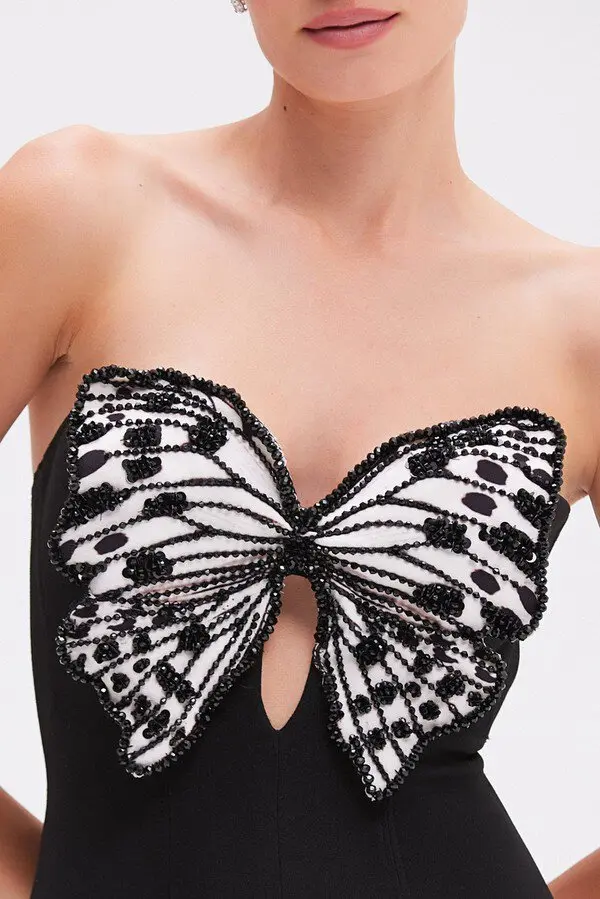Patbo Butterfly Mini Dress - Black | Editorialist