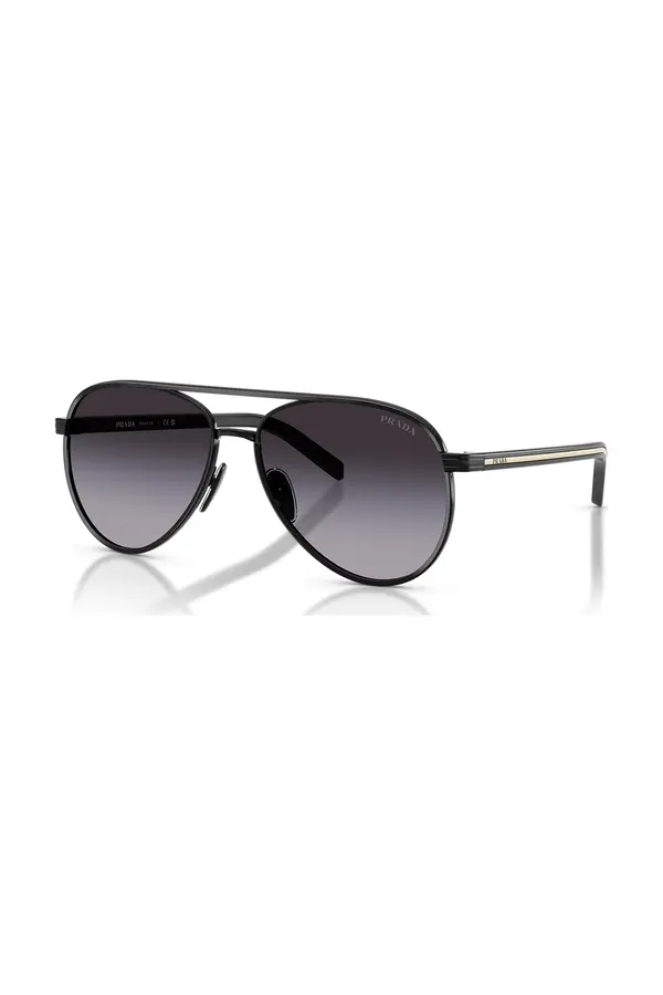 Prada Pilot Sunglasses With Adjustable Nosepads - Black