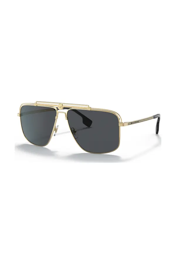 Versace Rectangle Sunglasses With Adjustable Nosepads - Gold