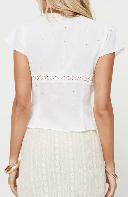 Princess Polly Tullock Lace Trim Top
