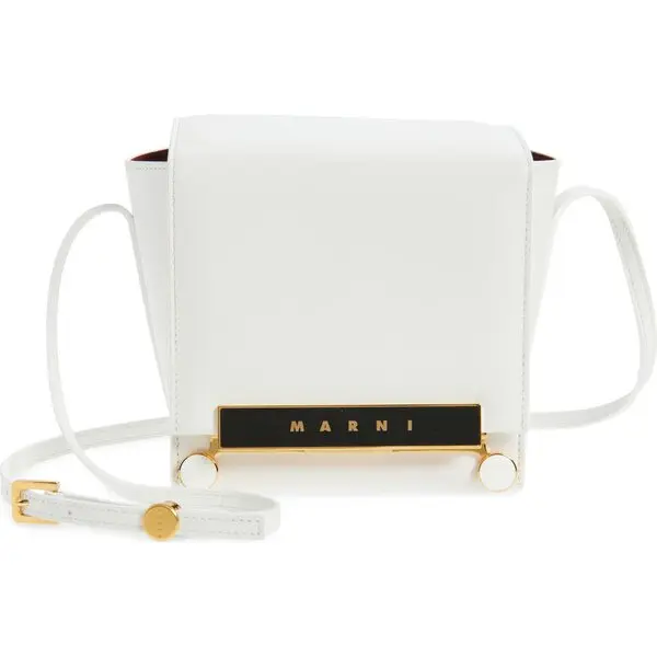Marni Small Vhs Cubo Leather Shoulder Bag - Lily/ White