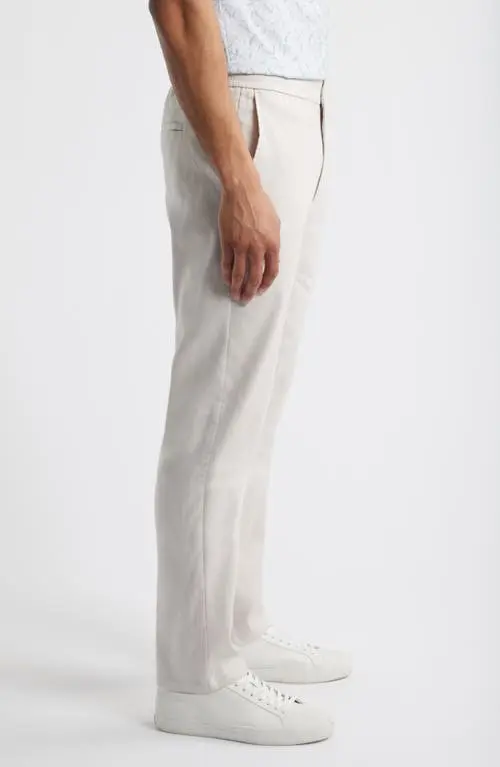 Bugatchi Stretch Linen & Cotton Drawstring Pants - Stone