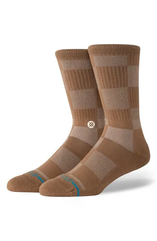 Stance Down And Out Geo Jacquard Crew Socks - Brown