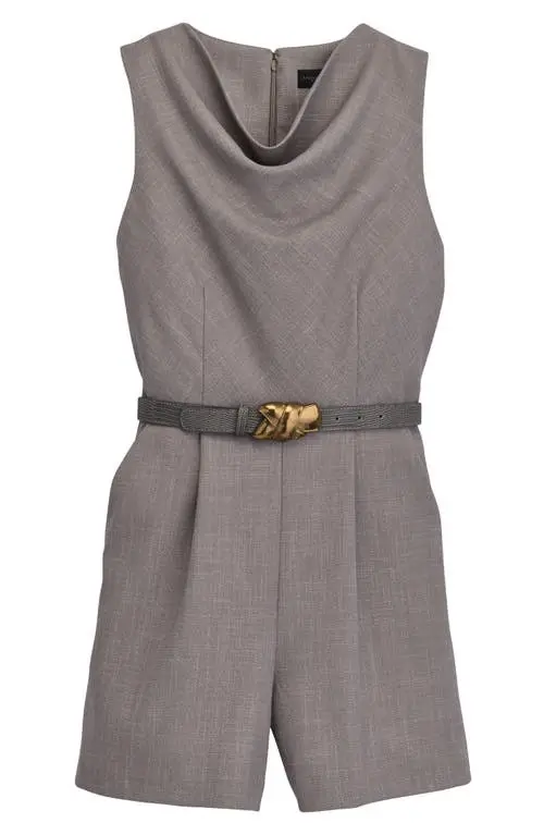 Donna Karan New York Belted Cowl Neck Romper