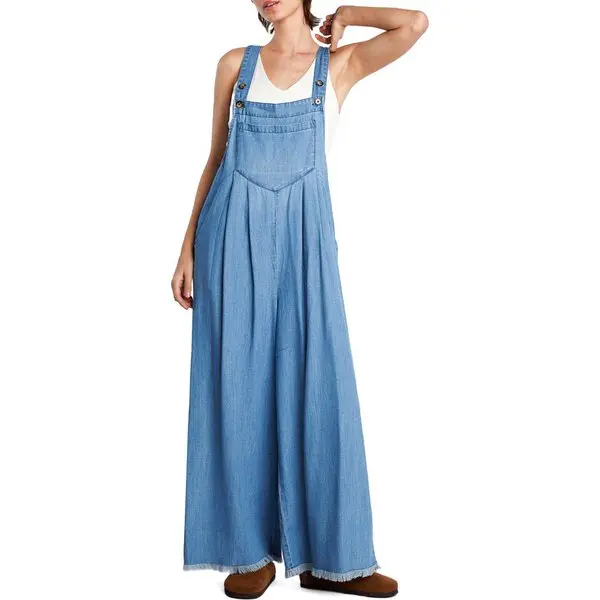 BILLY T Claire Wide Leg Overalls - Denim