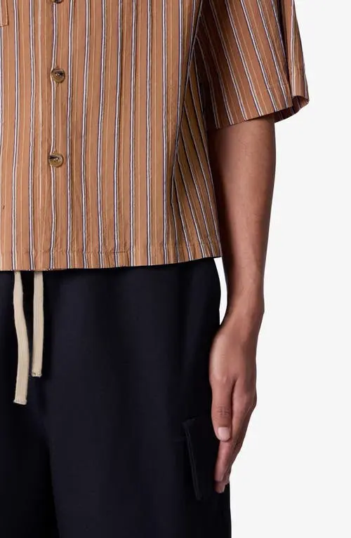 Mnml Stripe Crop Camp Shirt