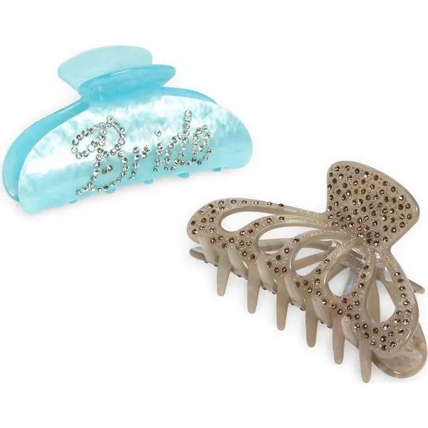 Tasha Bridal Crystal Jaw Hair Clips 2 Pack In Blue - 60% Off  display picture 1