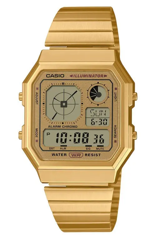 Casio Vintage Multiface Digital Bracelet Watch - Gold
