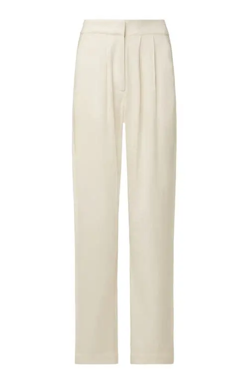 WeWoreWhat Linen Blend Pleated Trousers - White