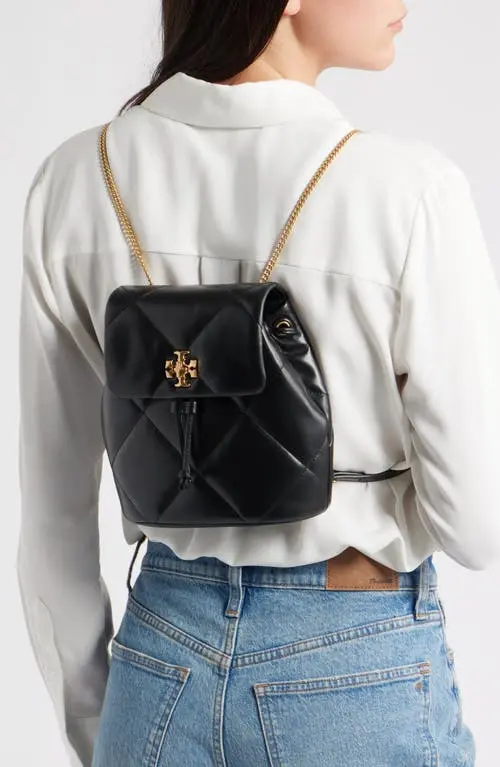 Tory Burch Small Kira Diamond Quilted Leather Backpack - Black