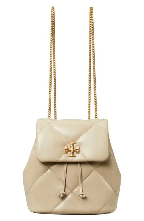 Tory Burch Small Kira Diamond Quilted Leather Backpack - Light Stone