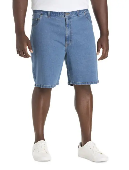 HARBOR BAY BY DXL Big & Tall Continuous Comfort Stretch Denim Shorts - Medium Blue