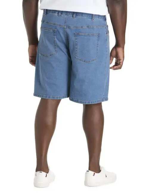HARBOR BAY BY DXL Big & Tall Continuous Comfort Stretch Denim Shorts - Medium Blue