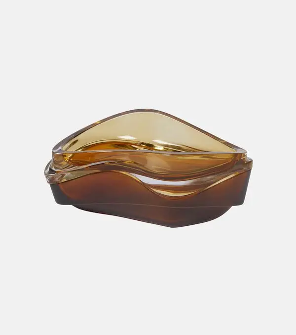 ZAHA HADID DESIGN Plex Set Of 2 Crystal Decorative Trays - Brown