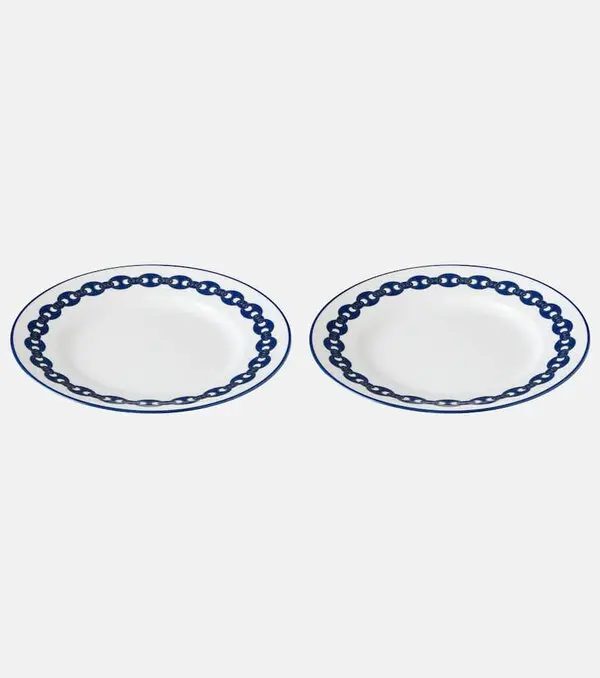 Gucci Marina Set Of 2 Dinner Plates - White