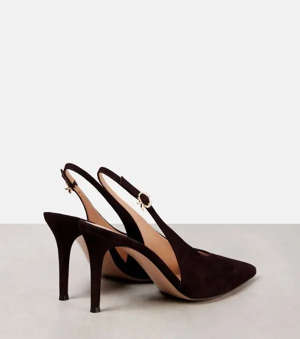 GIANVITO ROSSI Robbie Suede Slingback Pumps