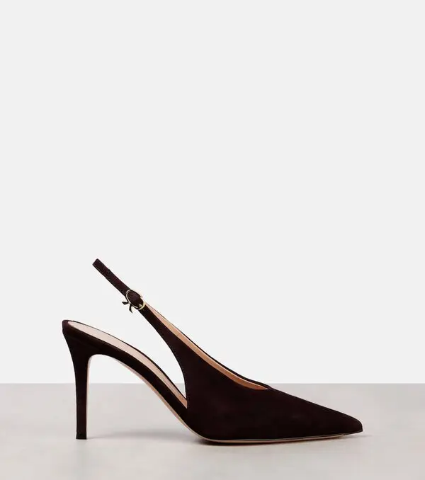 GIANVITO ROSSI Robbie Suede Slingback Pumps