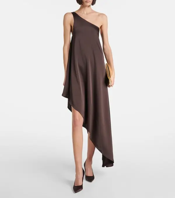 GIANVITO ROSSI 85 Satin Pumps - Brown