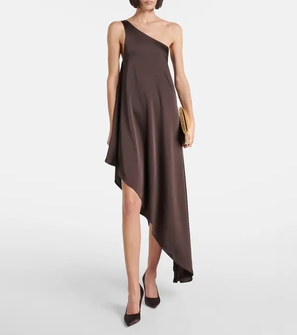 GIANVITO ROSSI 85 Satin Pumps - Brown