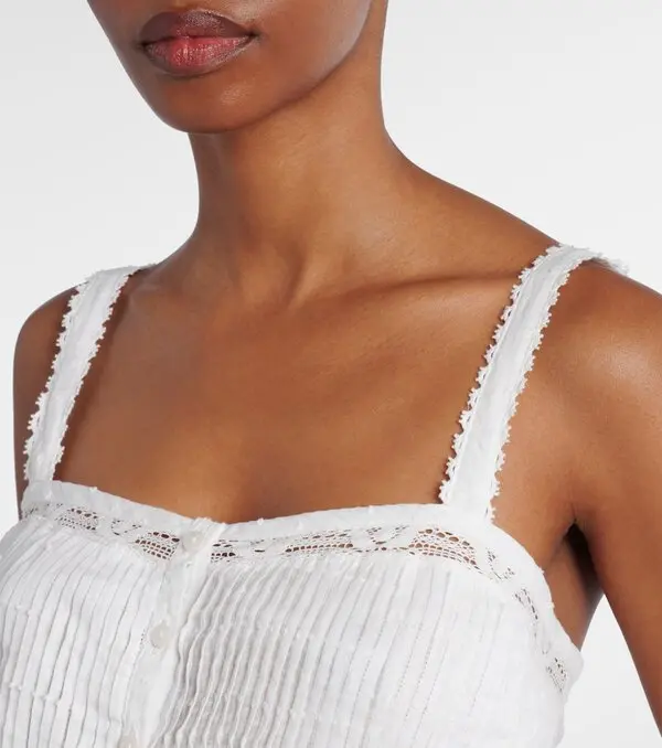 Poupette St Barth Cropped Cotton Blouse